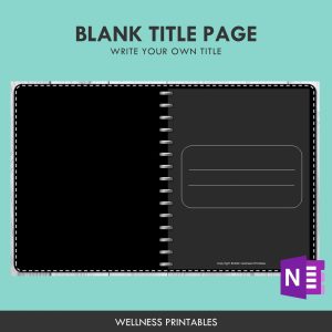 OneNote Black Paper Student Planner - Wellness Printables