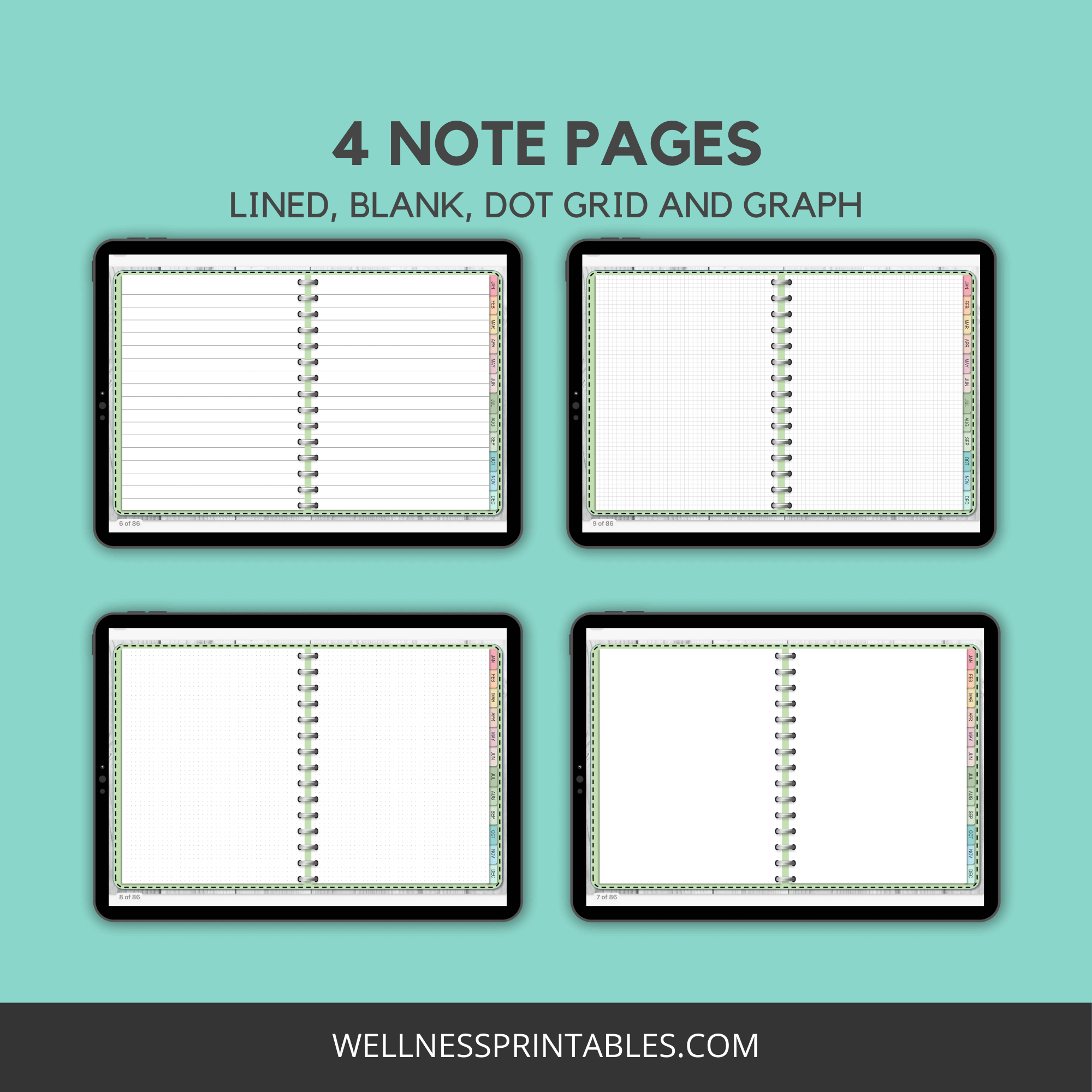 Mood Tracker Goodnotes, Notability Undated Digital Planner - Wellness ...