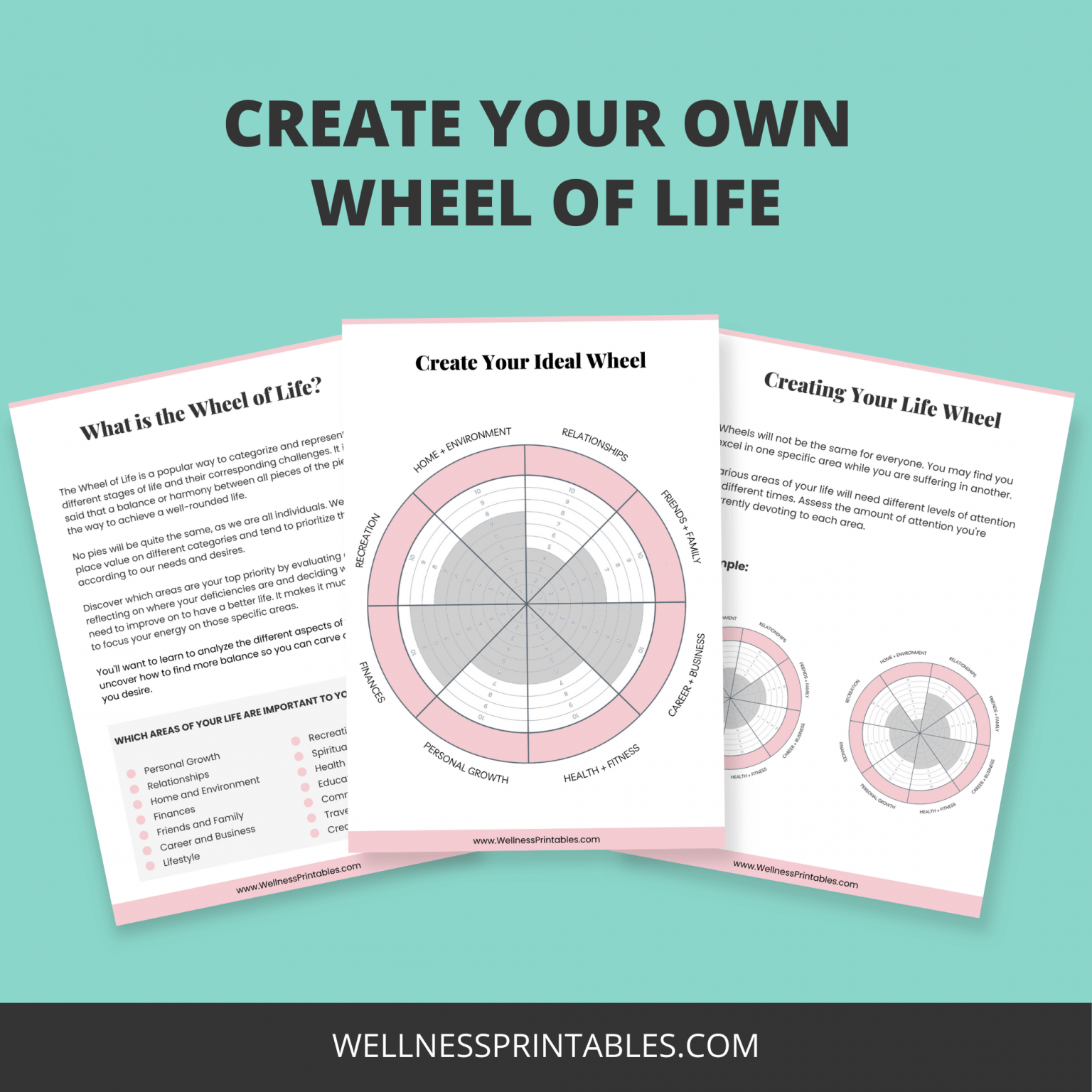 Wheel of Life Planner, Circle of Life Printable - Wellness Printables