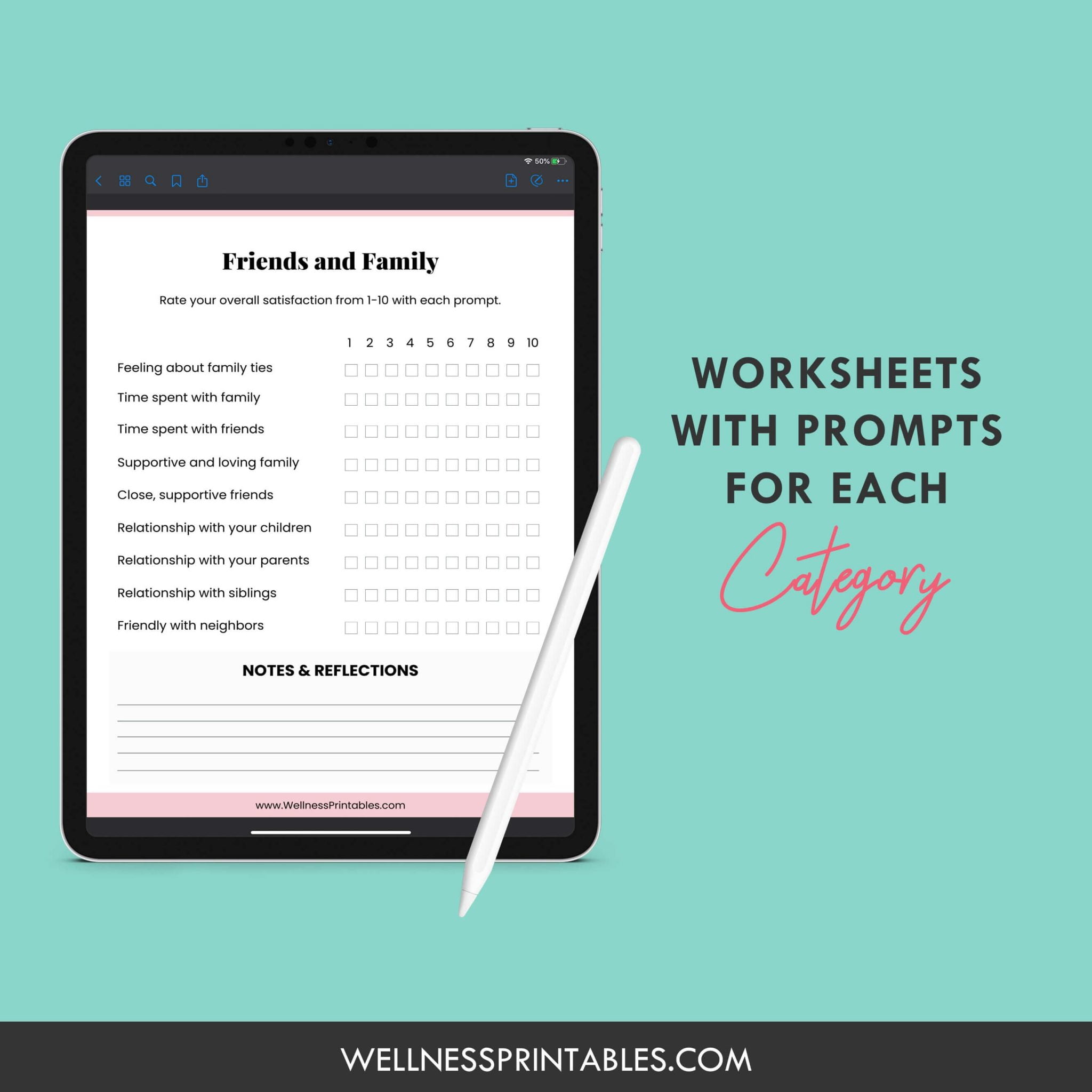 Wheel of Life Planner, Circle of Life Printable - Wellness Printables