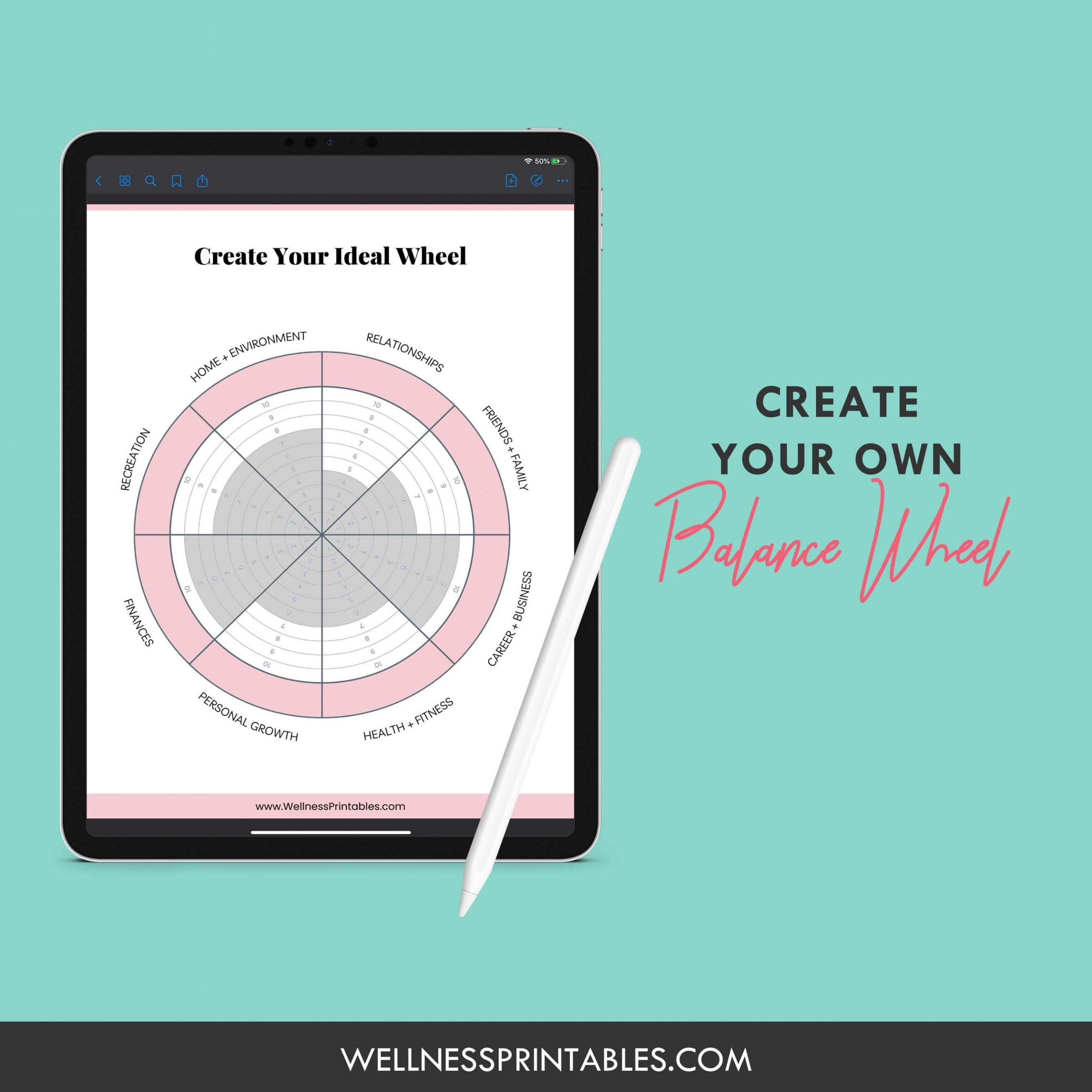 Wheel of Life Planner, Circle of Life Printable - Wellness Printables