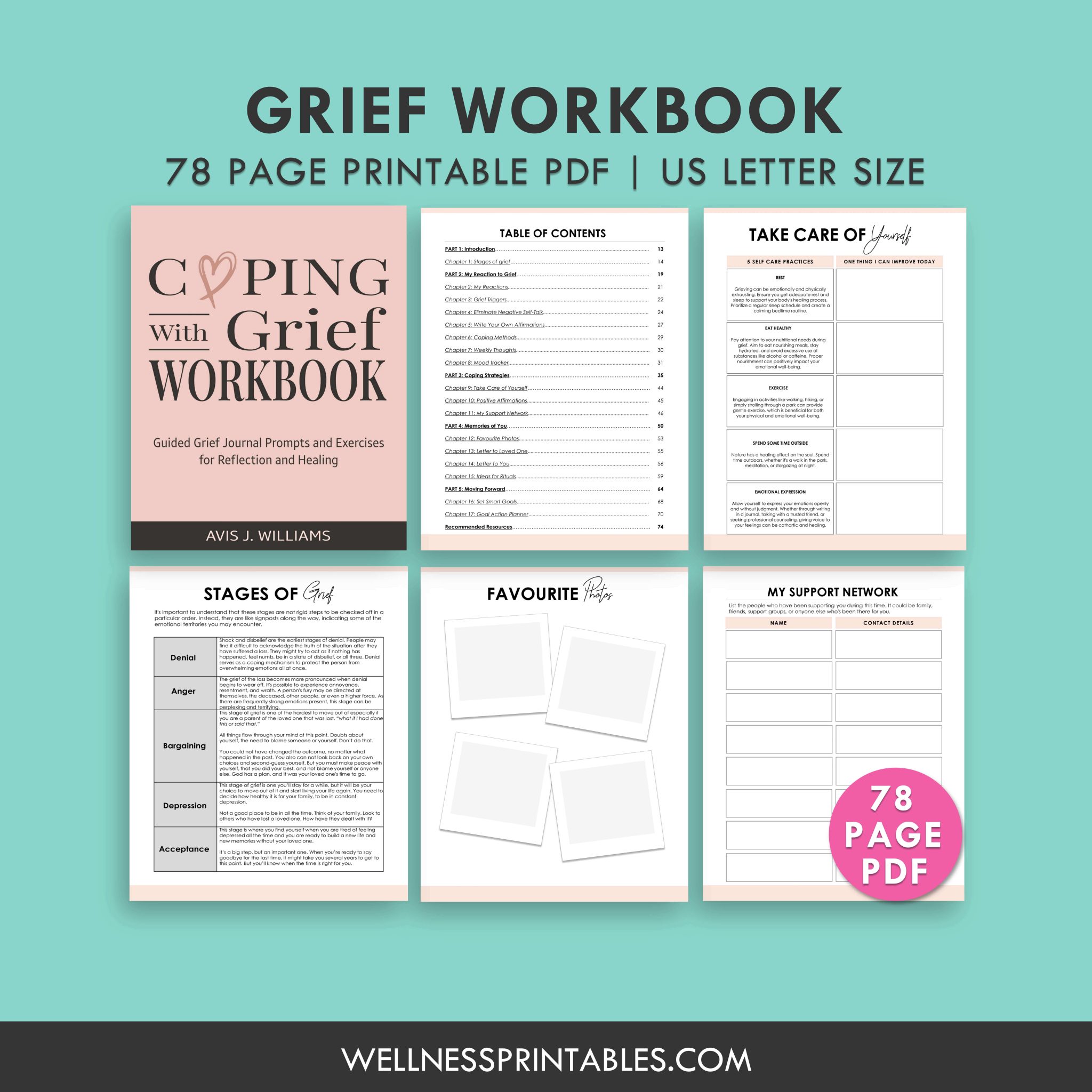 Coping With Grief Workbook: Guided Grief Journal Prompts and Exercises ...