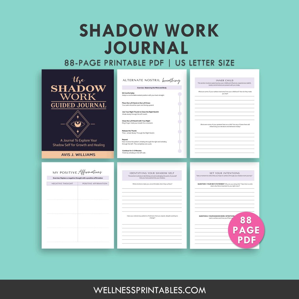 Shadow Work Workbook: Explore and Heal Your Shadow Self - Wellness Printables